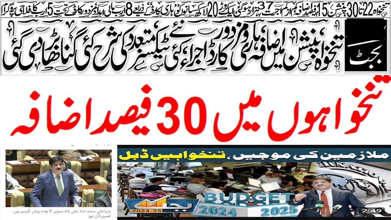 BUDGET 2024 25 SINDH - YouTube