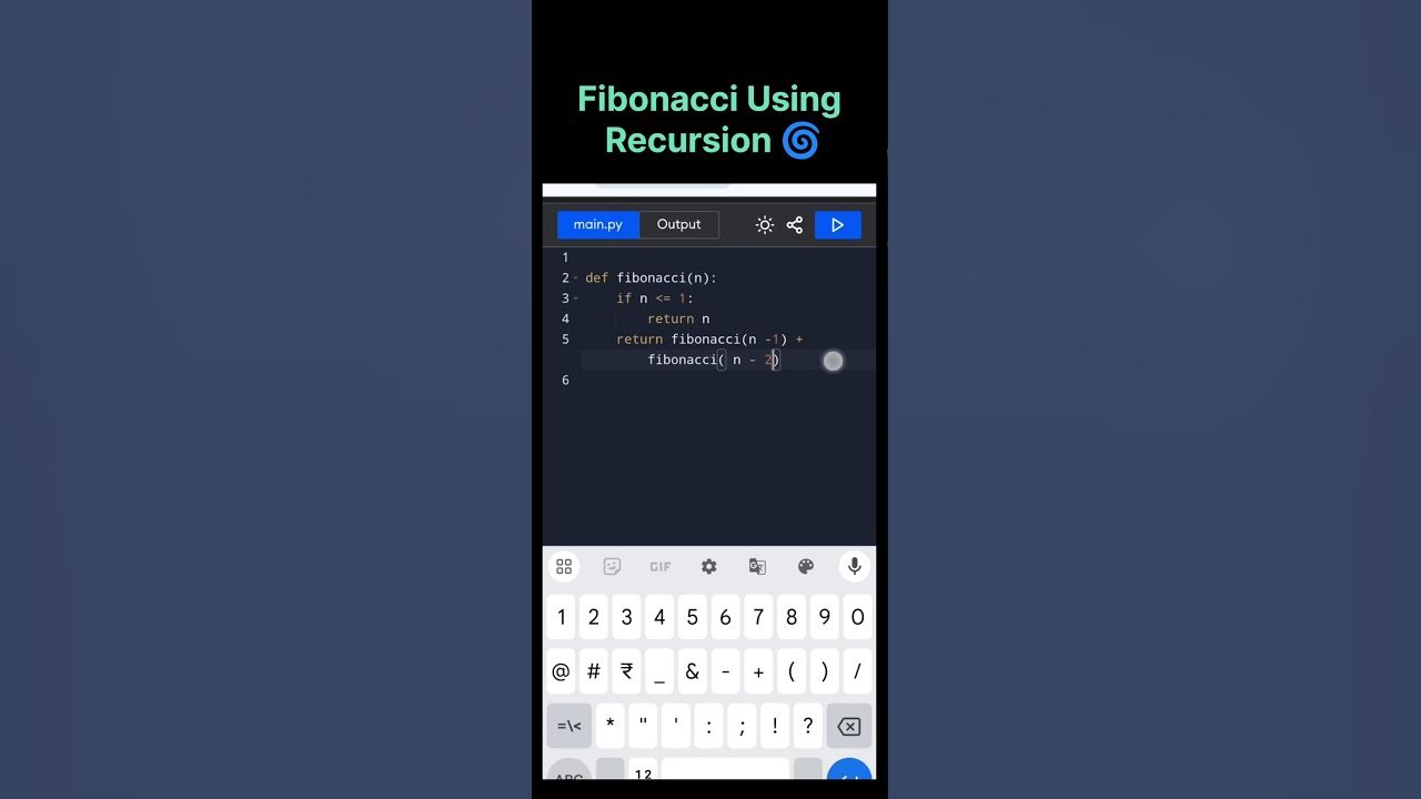 Fibonacci Using Recursion 🌀 Python Recursion Fibonacci Learnpython 4997
