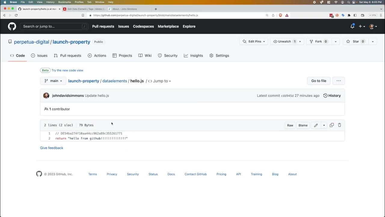 Syncing Adobe Launch data elements with Github - full demo - YouTube