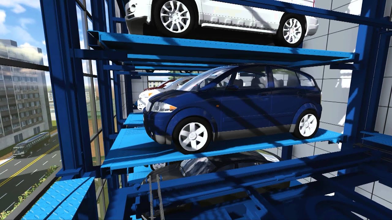HBC-enc Auto Parking System 1 / Tower type - YouTube
