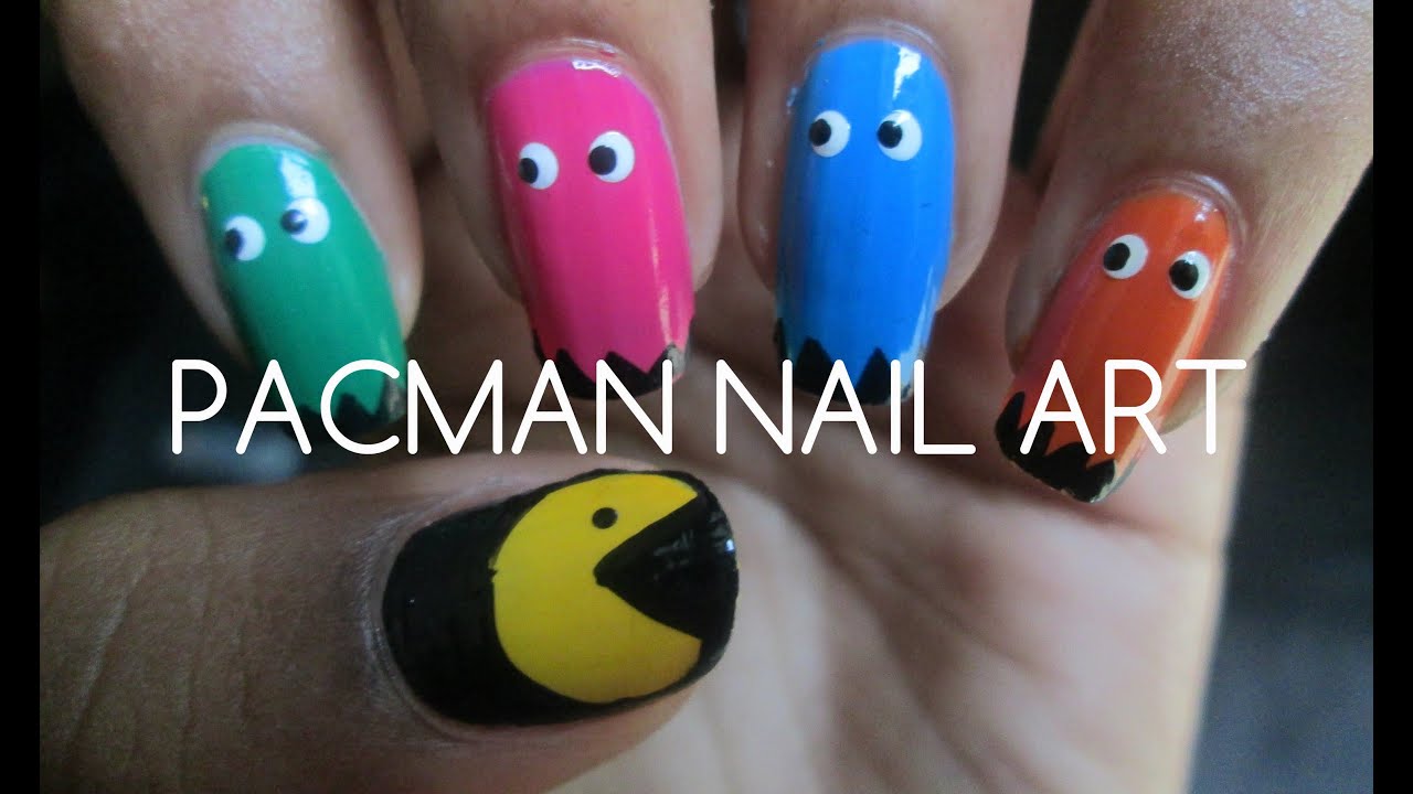 Pacman Nail Art - YouTube