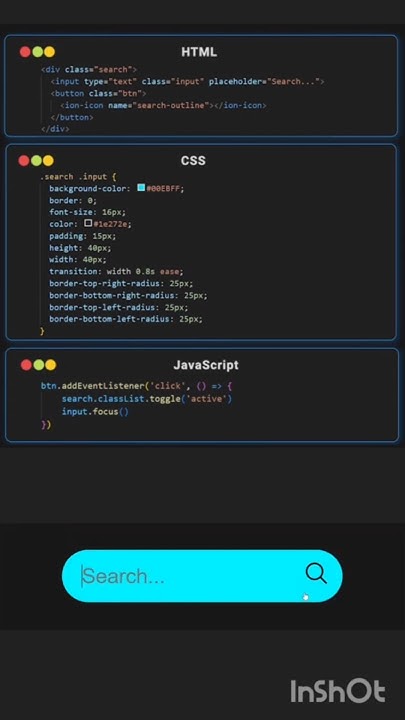 Hidden Search Animation Animationcss Coding Css Js Html Frontend