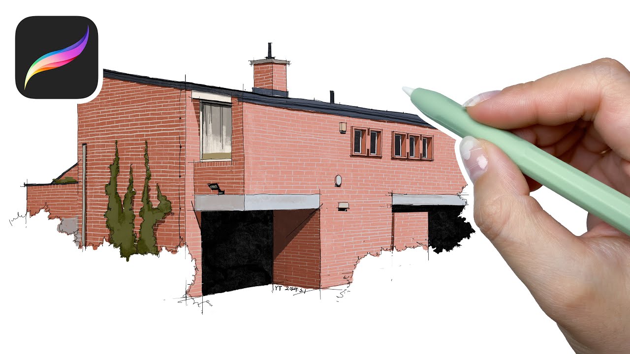 Draw a modern-style villa in Switzerland, Zurich. | iPad drawing ...