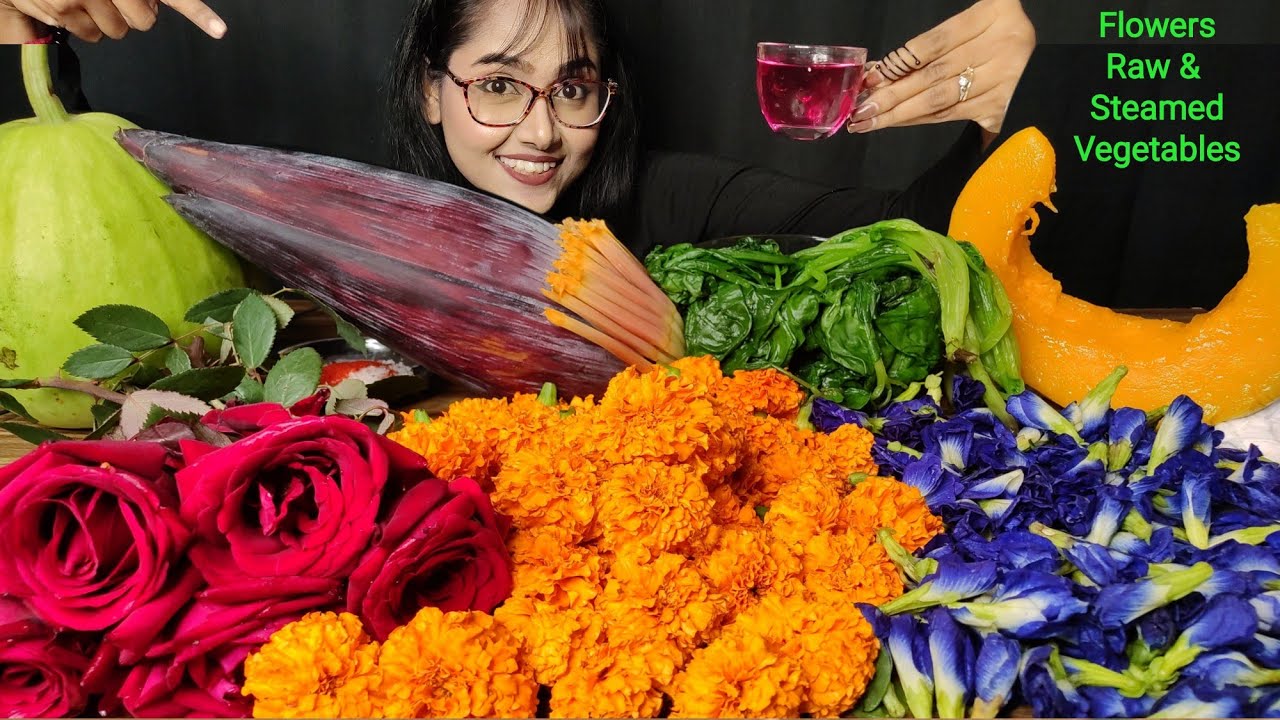 Eating Rose, Marigold, Butterfly pea Flowers & Vegetables | Big Bites ...