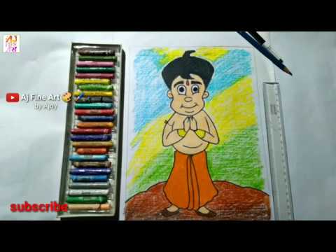 How to draw Chota Bheem step by step | Chota Bheem drawing | cartoon ...
