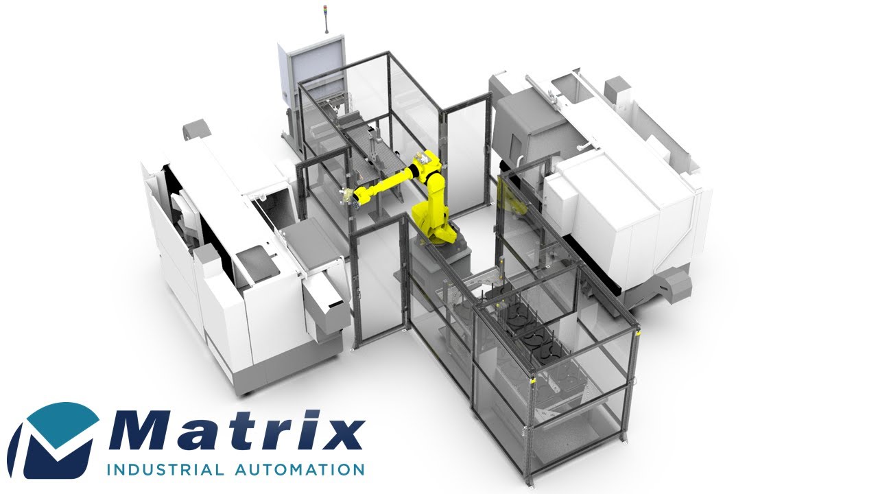 Automated Work Stocker with Machine Loading Robot - YouTube