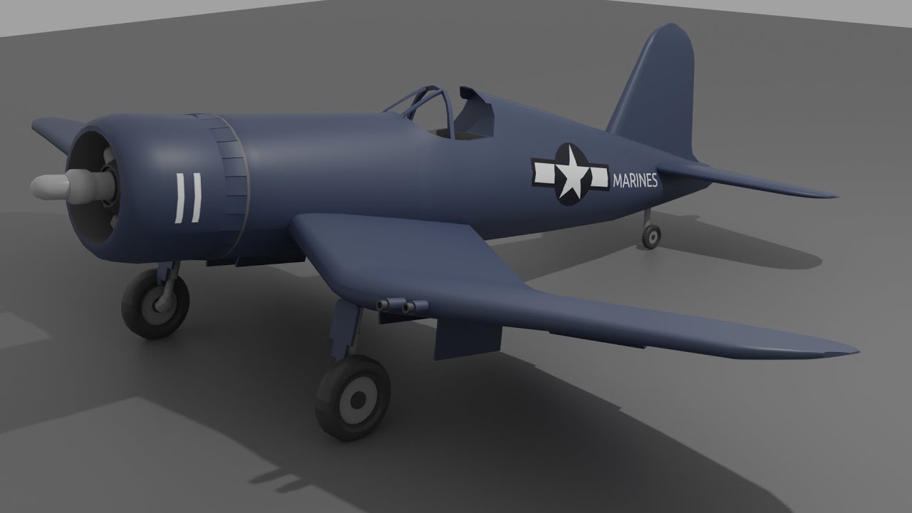 Airplane Blender Time Lapse: F4u Unturned - YouTube