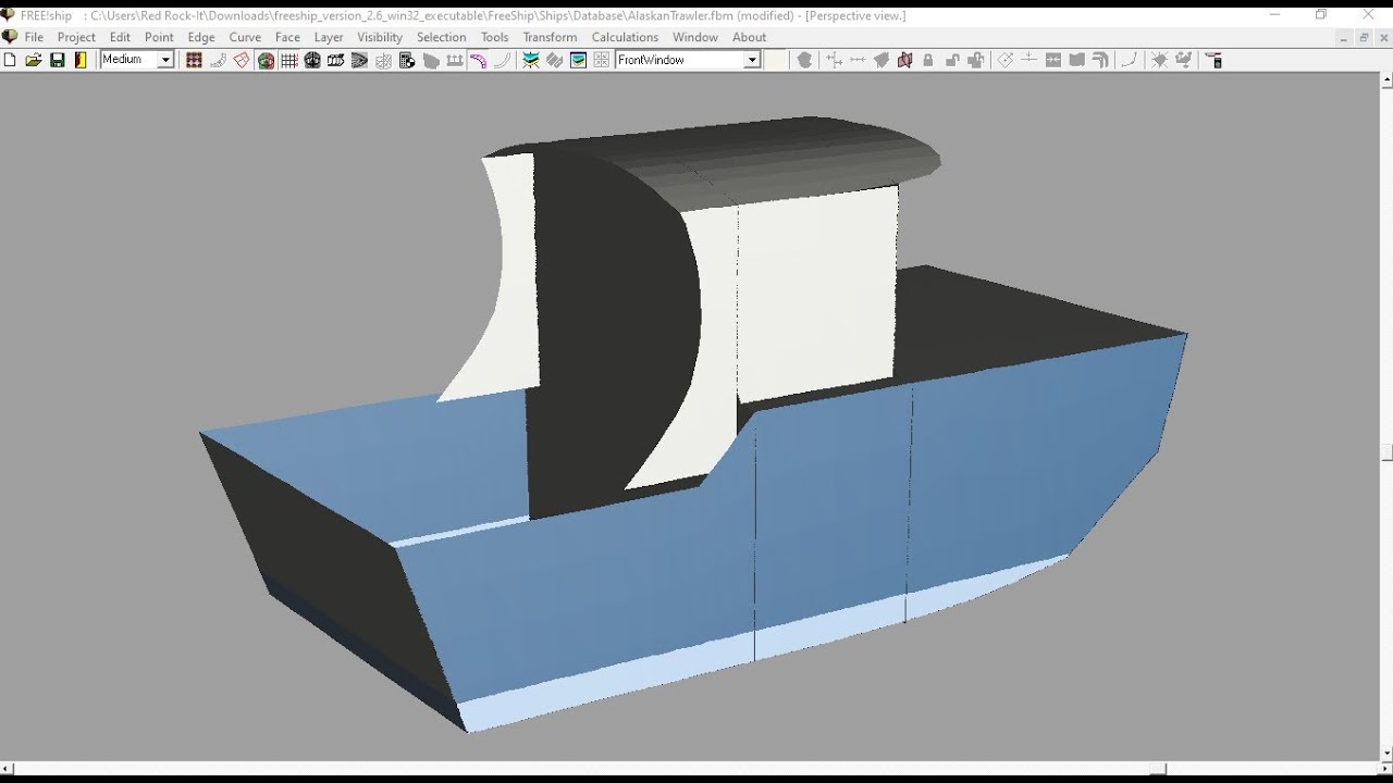 Add a transom with FREEship software - YouTube