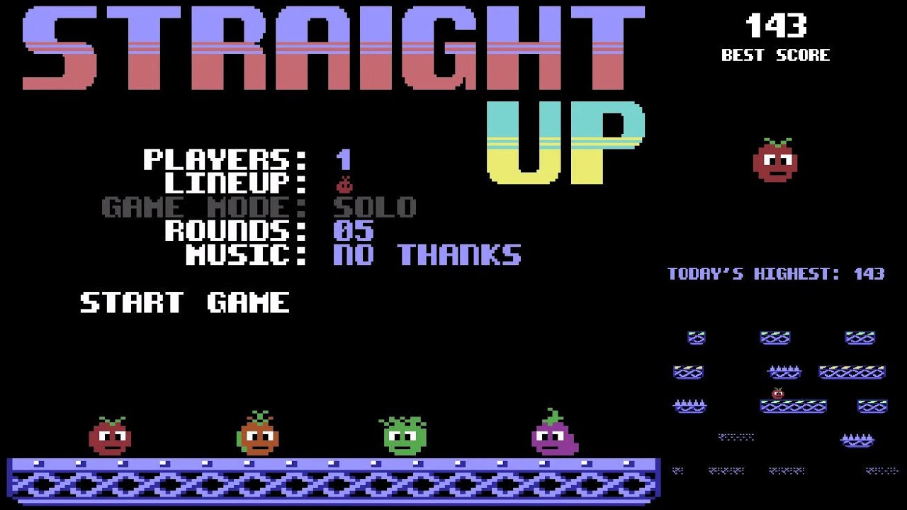 Commodore 64 game Straight Up - 143 Score - YouTube