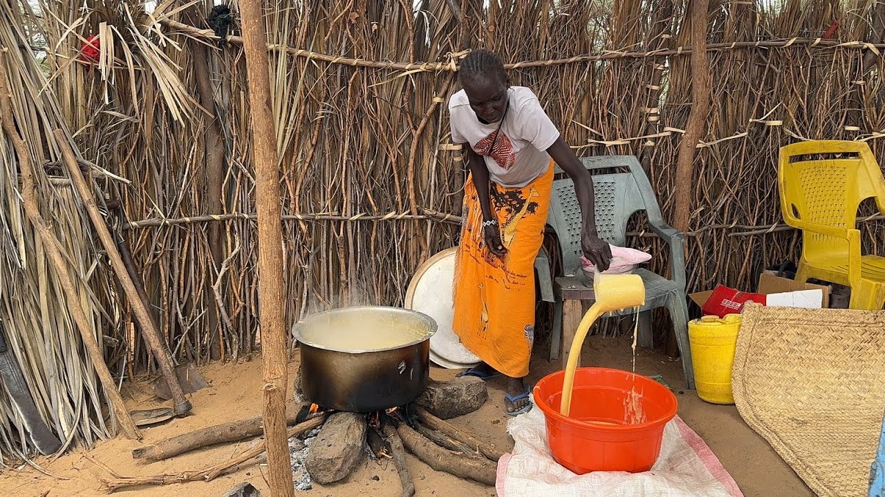 African Village life #cooking Village food Fermented porridge for ...