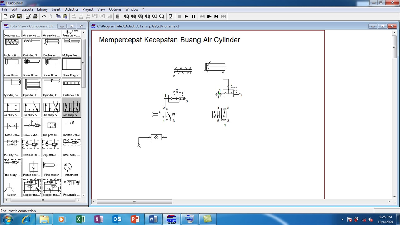 FESTO FluidSIM | Pure Pneumatic Quick Exhaust Valve - YouTube