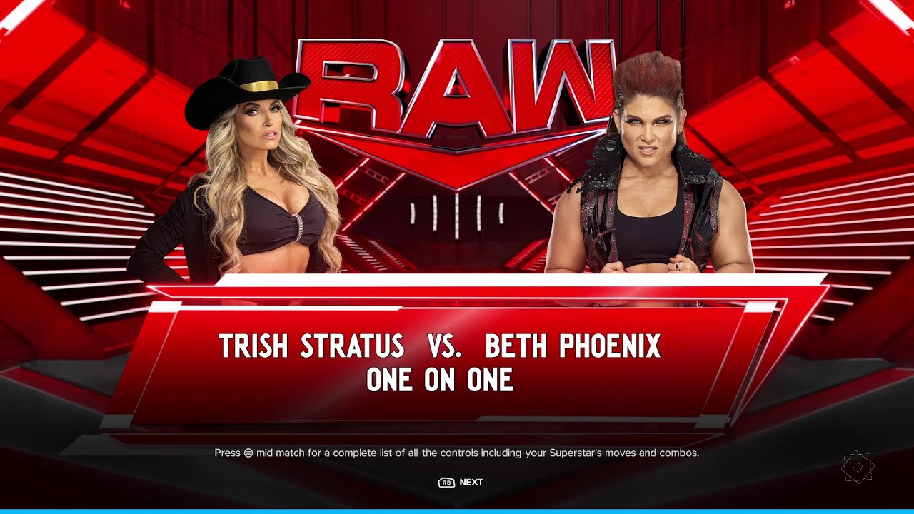 WWE 2K24 RAW Trish Stratus VS Beth Phoenix - YouTube