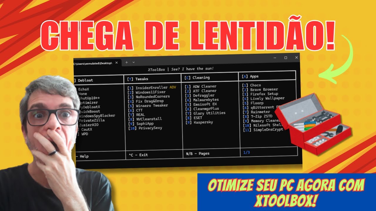 XTOOLBOX - CHEGA de LENTIDÃO e TRAVAMENTOS...OTIMIZE seu PC AGORA!🚀 - YouTube