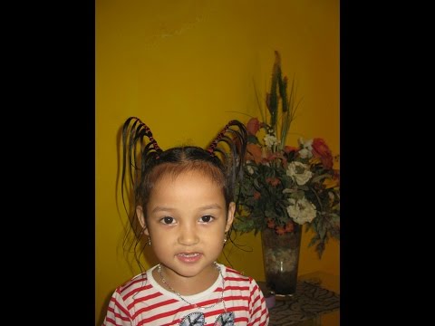 CARA MENGIKAT RAMBUT ANAK MODEL NYIUR MELAMBAI