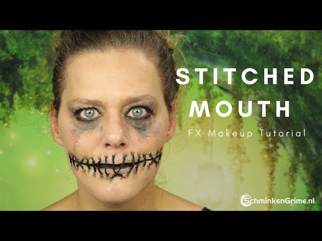 Halloween Stitched Mouth Makeup