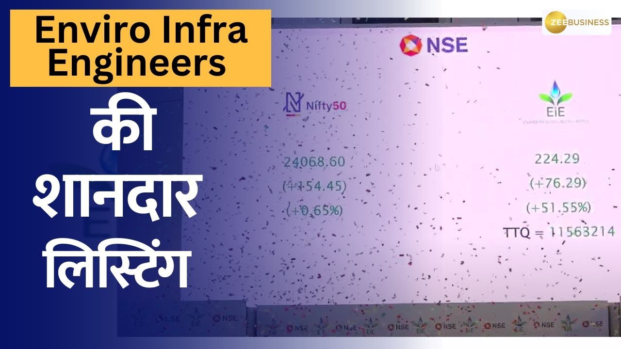 Enviro Infra Engineers Listing: Huge Premium on NSE & BSE - YouTube