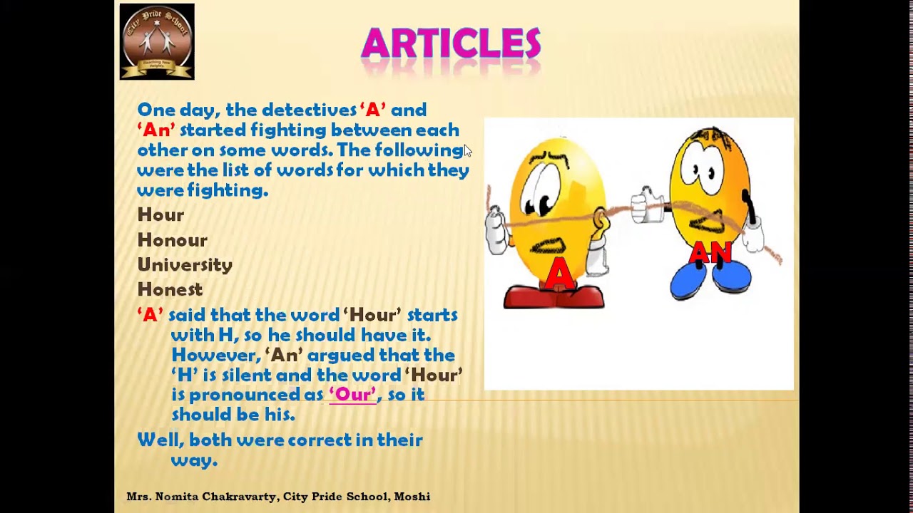 Articles Part 2 'a' and exceptions - YouTube