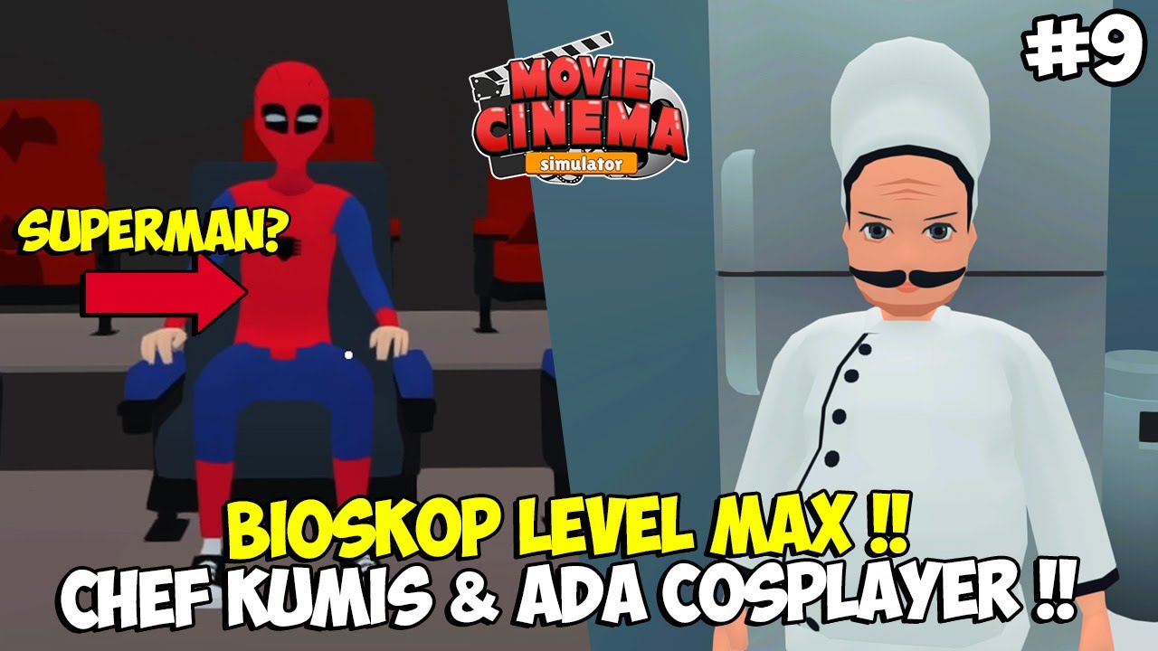 FULL UPGRADE BIOSKOP ADA SUPERMAN & CHEF KUMIS SELESAI! - Bioskop Simulator Indonesia #9 - YouTube