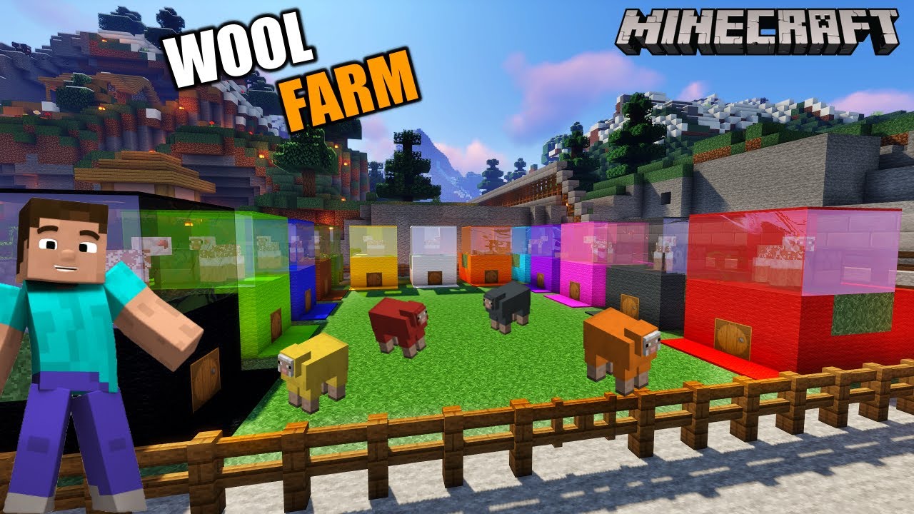 BUILDING MINECRAFT UNLIMITED AUTOMATIC WOOL FARM | AARVARD - YouTube