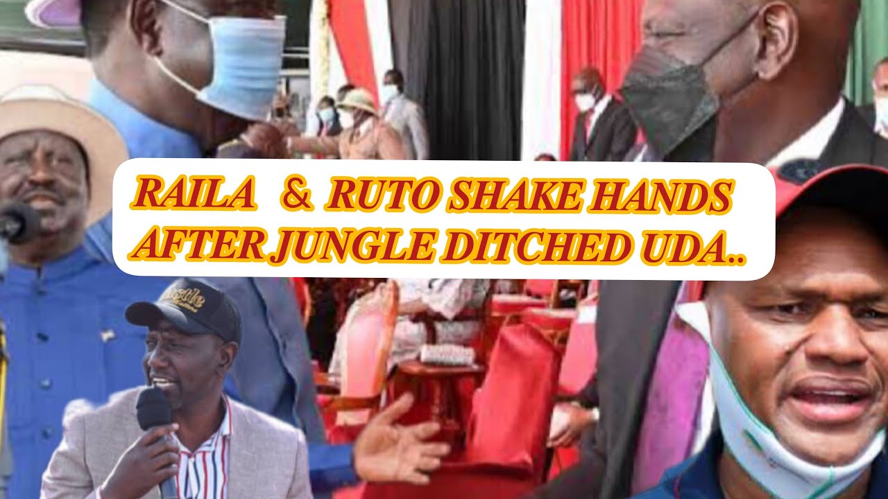 RAILA AND RUTO SHAKE HANDS, AS THIKA MP JUNGLE DITCH UDA.... - YouTube