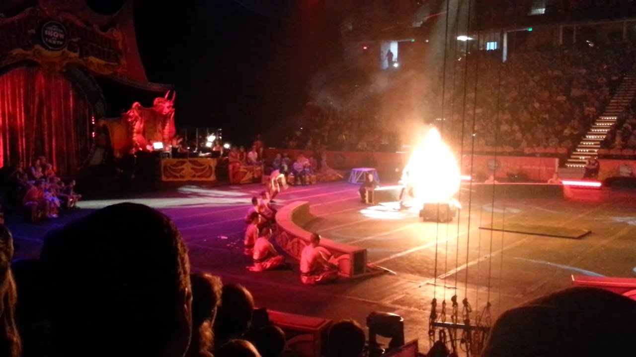 Circus 2013 - Jump Through Flaming Swords Blindfolded - YouTube