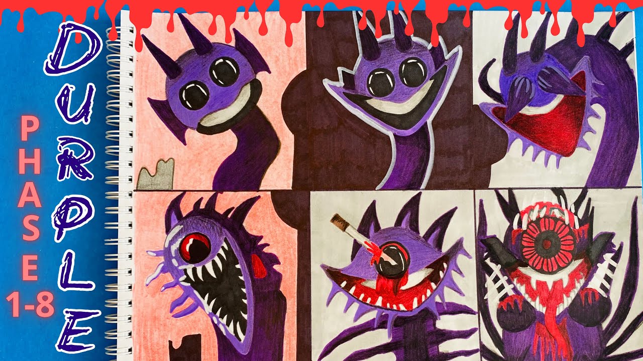 Drawing DURPLE from INCREDIBOX Sprunki/from Phase 3 to Phase 8 - YouTube
