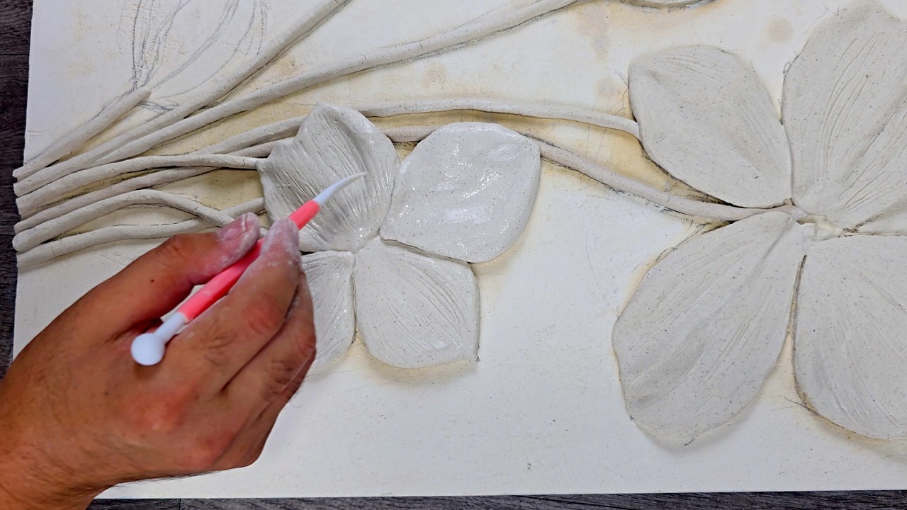 DIY handmade clay flowers for home decor - YouTube