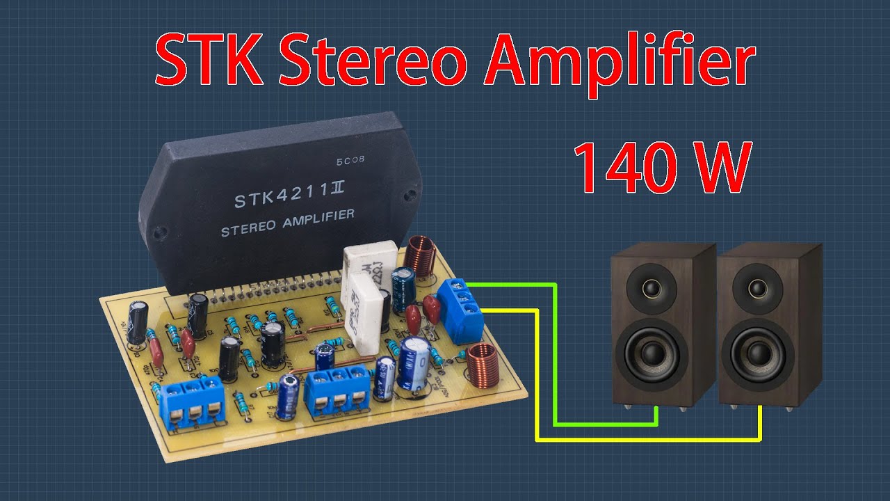 Make a stereo amplifier using ole stk ic | STK4211ll stereo amplifier ...