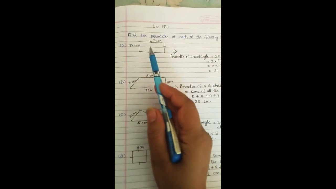 Class - 4 Explanation of Q1. Find the perimeter of the following ...