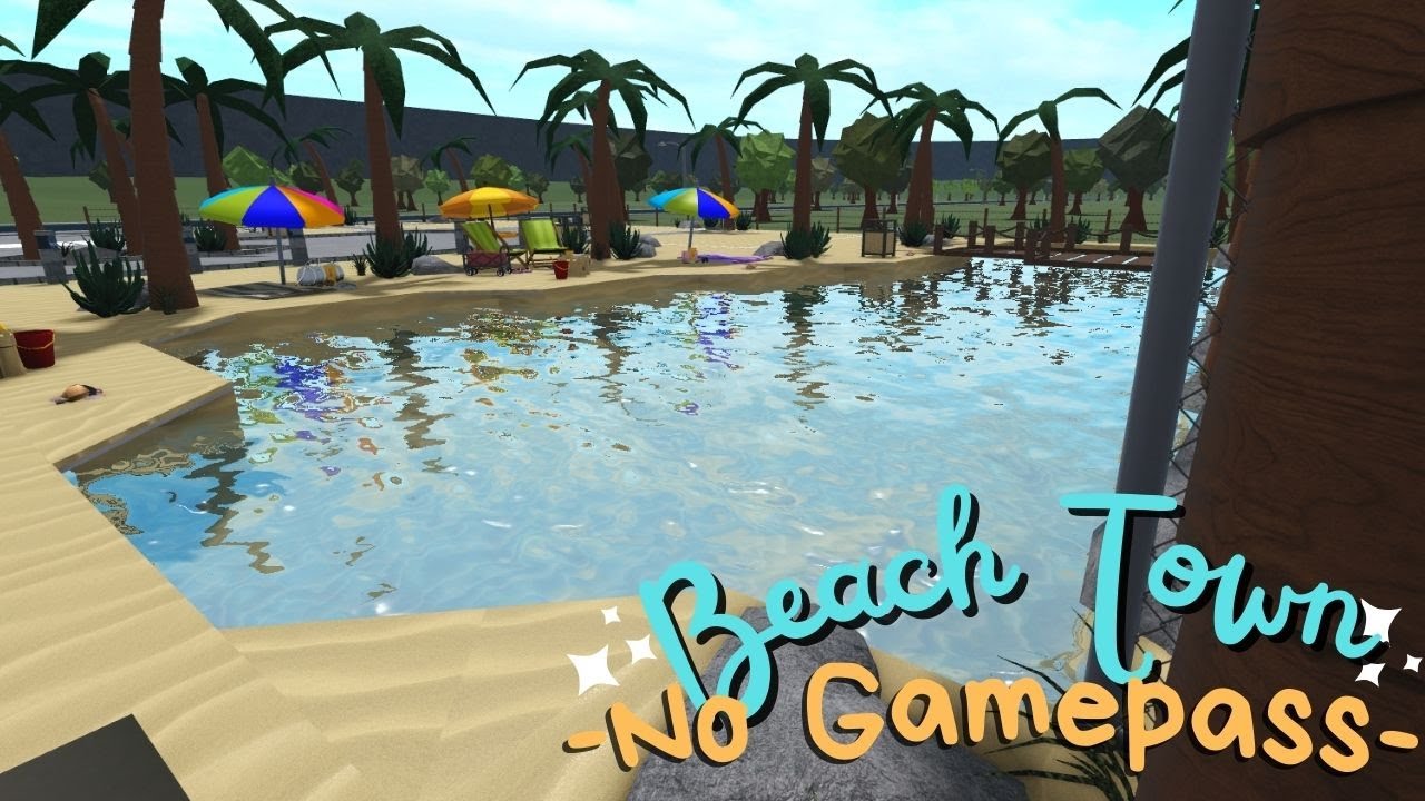 NO GAMEPASS 🌞🌴 BEACH TOWN (Part 1: Beach + Layout ) | BLOXBURG | Roblox ...