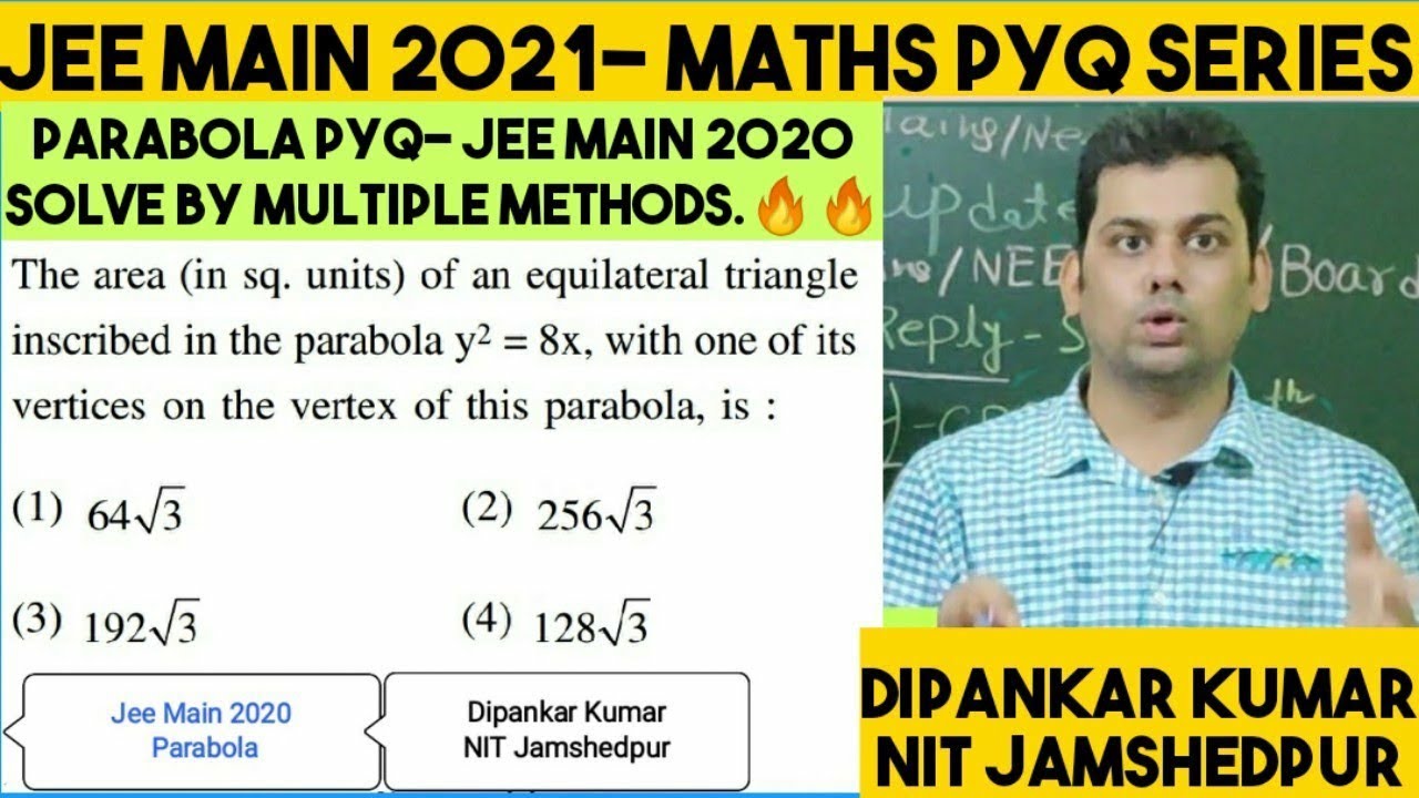 Jee Main 2020 Previous Year Question & Explanation-Parabola|Jee Main ...