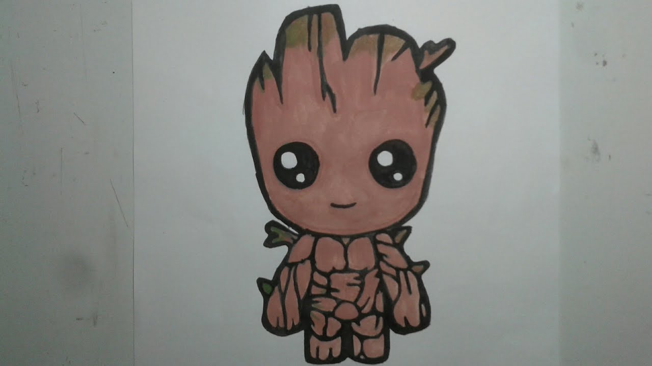 How To Draw Groot | Drawing & Painting Groot Of Guardian Of Galaxy ...