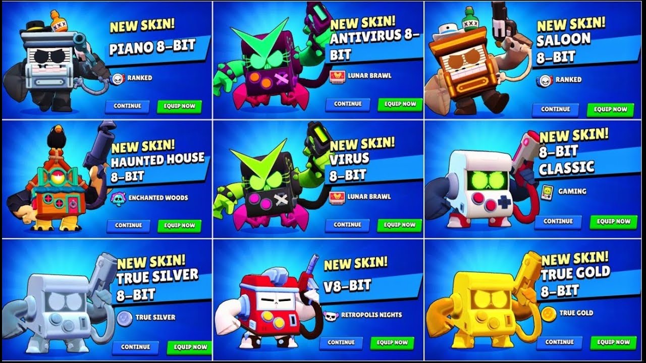 Showing all of my 8-bit skins - YouTube