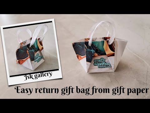 Easy paper bag/return gift bag at home/birthday gift bag/how to make a ...
