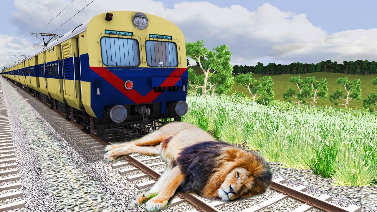 Crazy LION KING stops the MEMU Train and Escapes | BeamNG Drive - YouTube