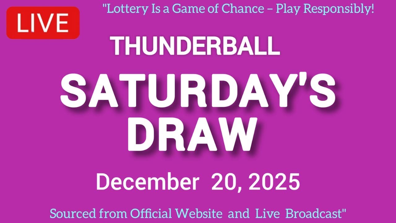 National Lottery Thunderball draw live tonight results from Saturday 20 ...