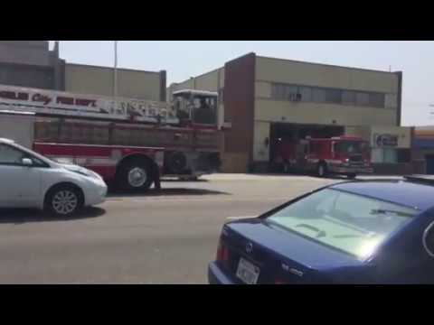 LAFD Light Force 92 responding from station 92 - YouTube