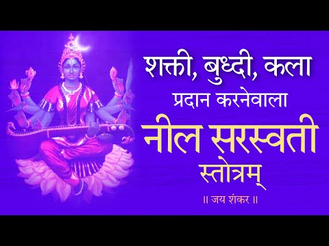 Neel Saraswati Stotram | नील सरस्वती स्तोत्रम् | बुध्दी शक्ती कला प्रदान करनेवाला स्तोत्र #saraswati