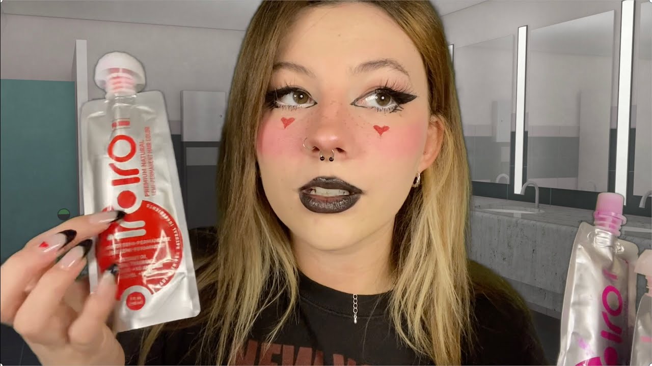 ASMR E-Girl Dyes Your Hair In The School Bathroom & gives you a tattoo ...