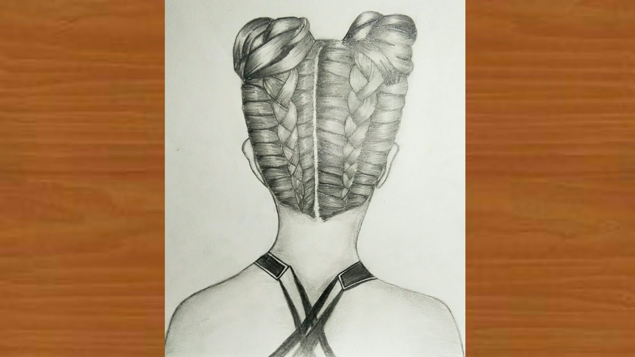 How to draw hairs of girl with double buns for beginners -step by step ...
