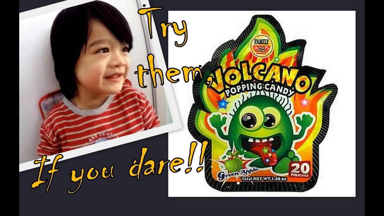Volcano Popping Candy || Green Apple Flavor Tasting - YouTube