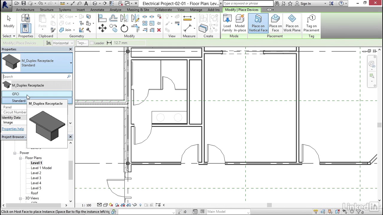 How to Adding receptacles in Revit - YouTube