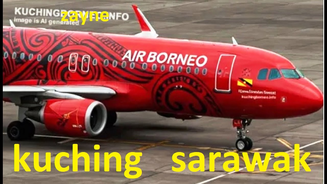 new airline AIR BORNEO flying from KUCHING AIRPORT SARAWAK . awesome drone view of kuching n ...