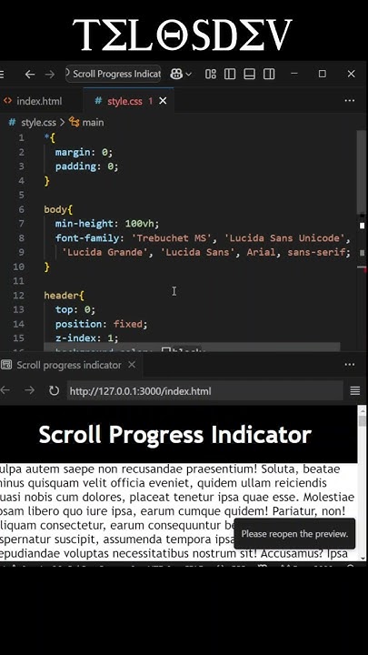 Scroll Indicator #html #css #javascript - YouTube