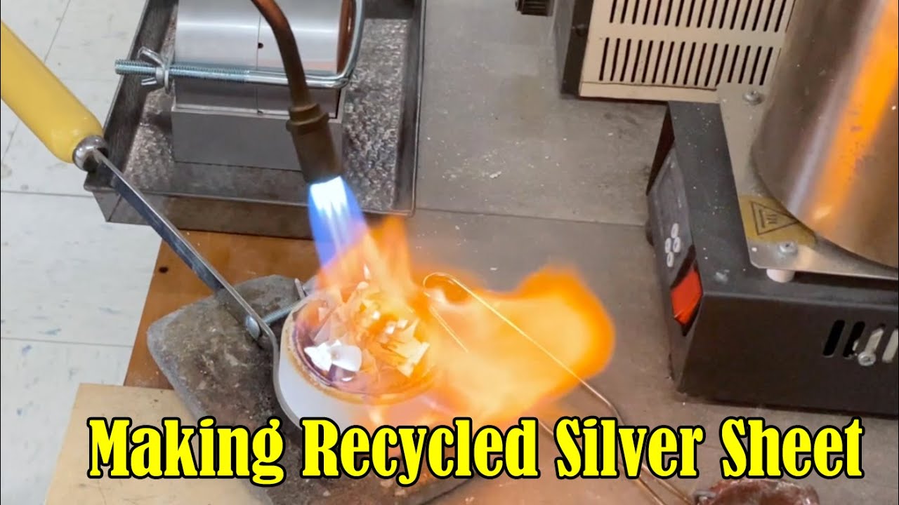 Making Recycled Silver Sheet - YouTube