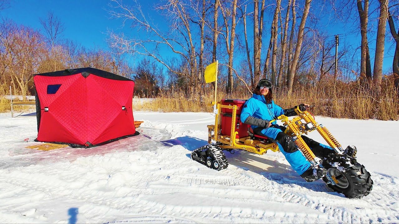 Building an Electric Ice Crawler And Taking it Ice Fishing - YouTube