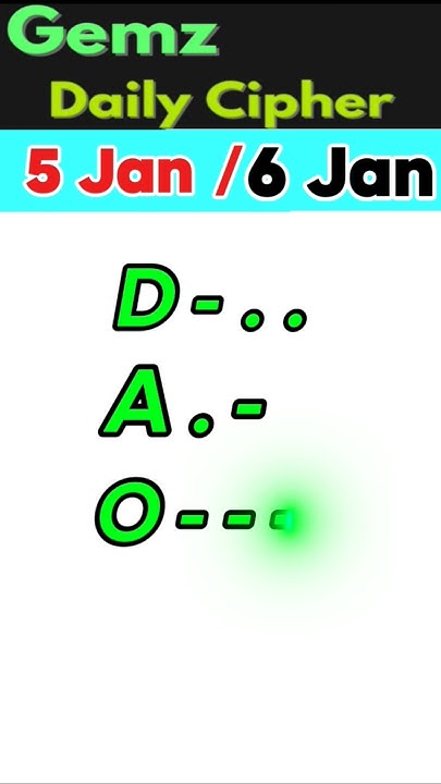 Gemz daily code today 5 January | gemz daily cipher codel gemz morse code 5 Jan #gemz #code #bot ...