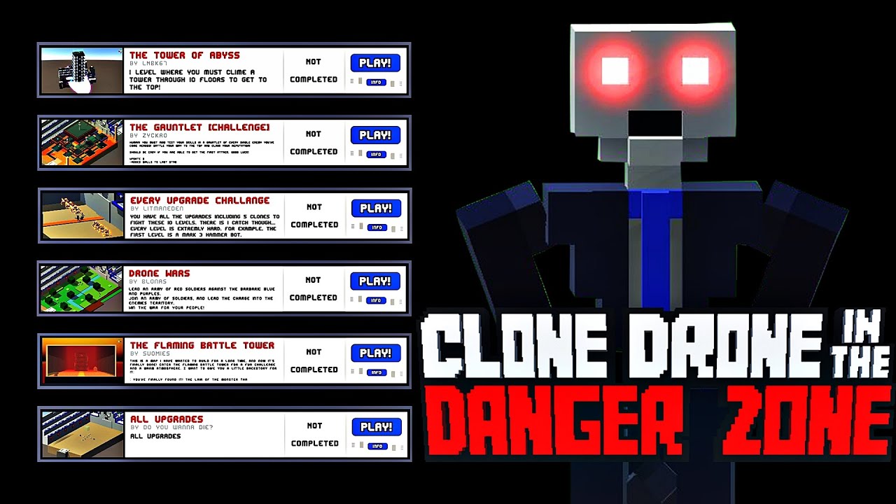 WORKSHOP CHALLENGES | Clone Drone in the Danger Zone - NO COMMENTARY ...