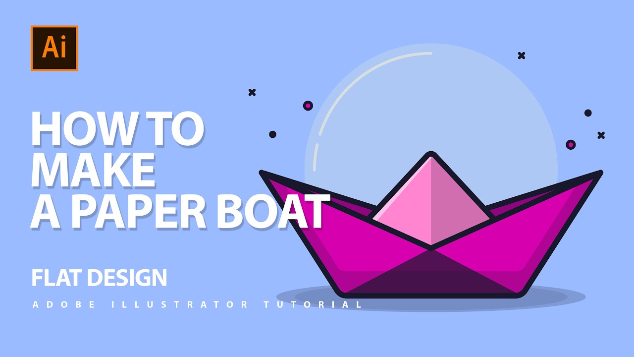 How To Make A Paper Boat Flat Design | Adobe Illustrator CC - YouTube
