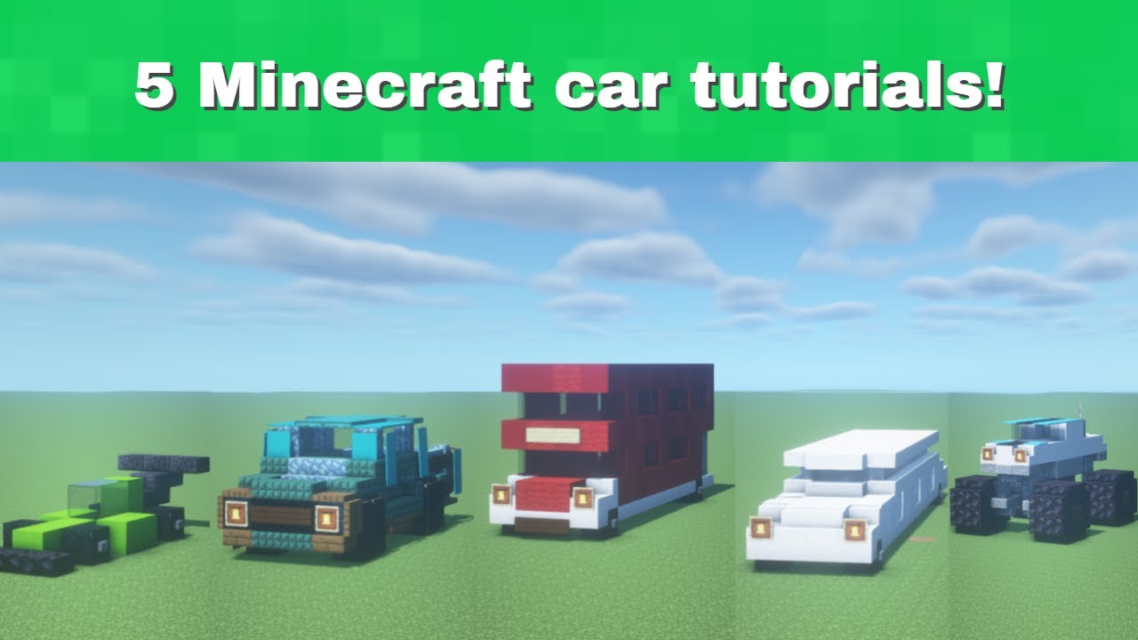 Minecraft cars: 5 minecraft cars! (tutorial) - YouTube